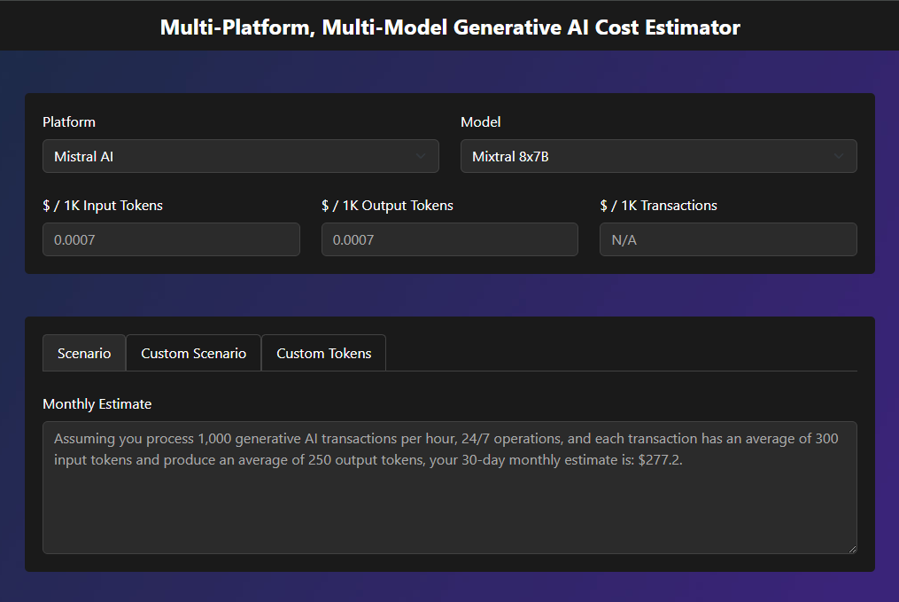 Gen AI Cost Estimator